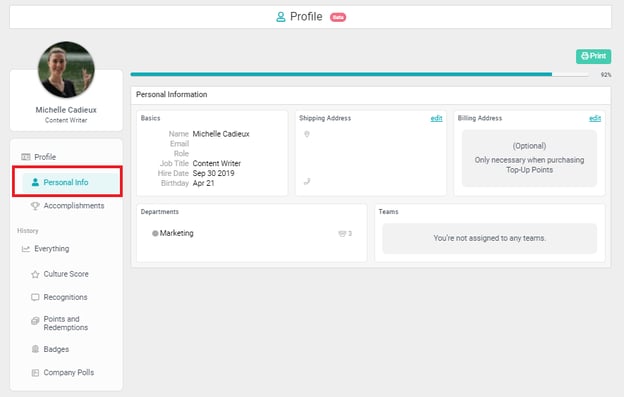 Basic Elements of the Employee Profile